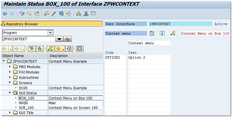 Sap Context Menu In Module Pool Program My Experiments With Abap